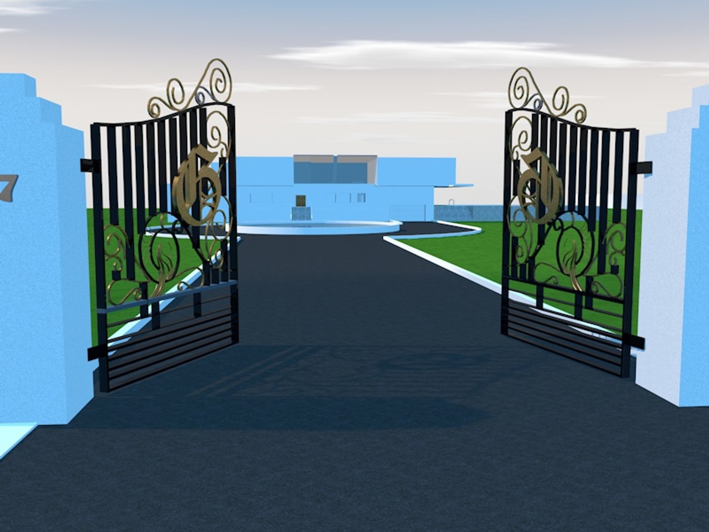 3d gate house model