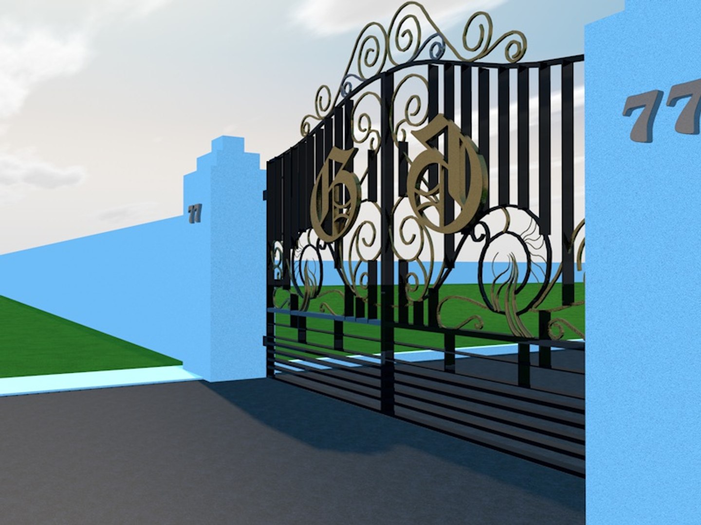 3d gate house model