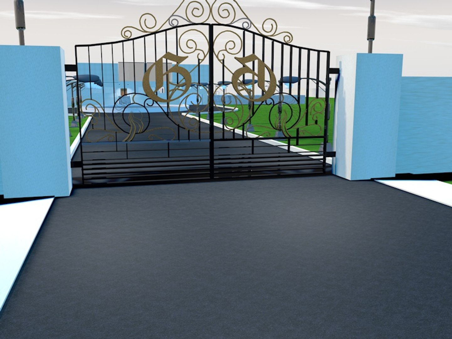 3d gate house model