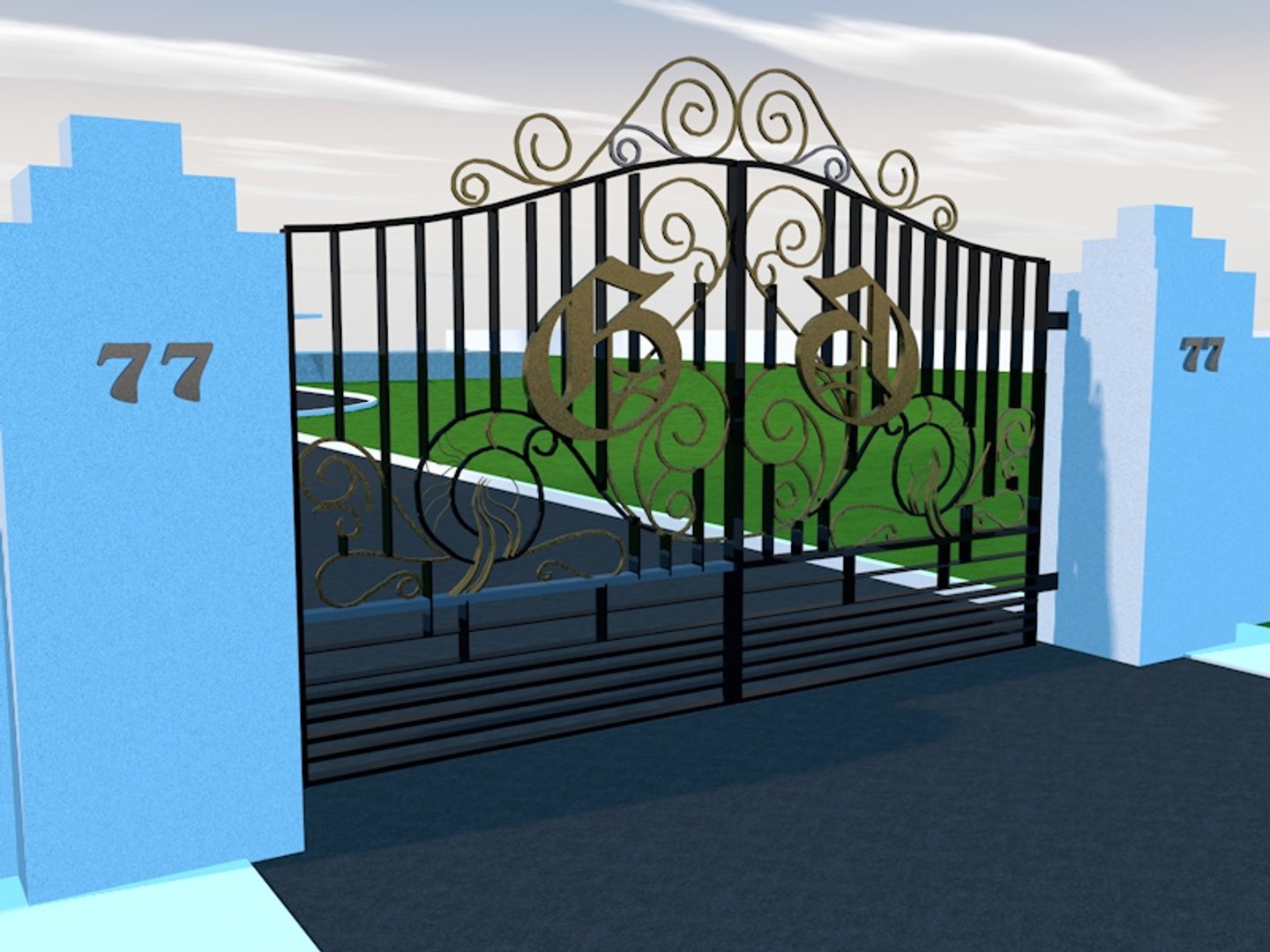 3d gate house model