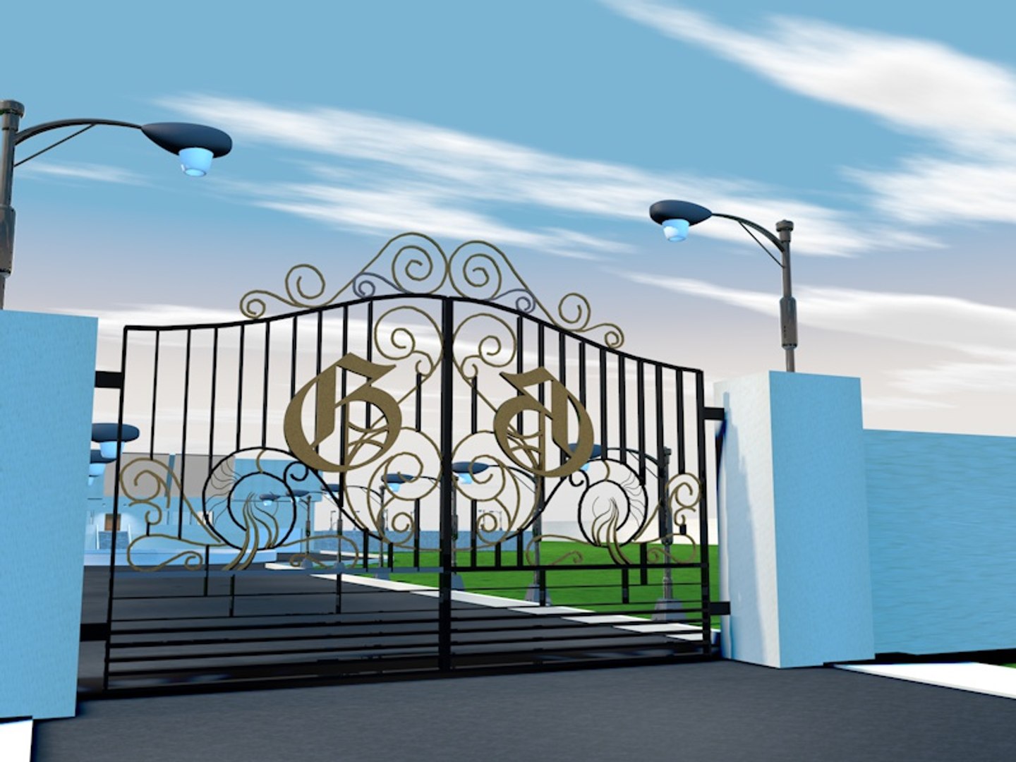 3d gate house model