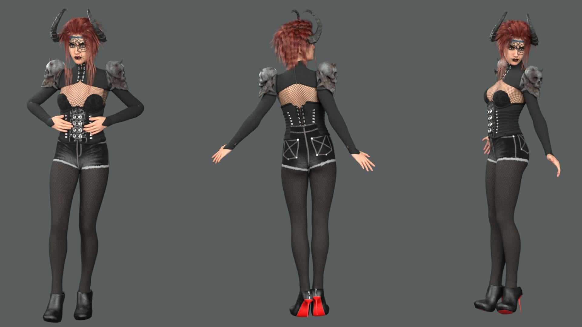 3D Model Realistic Rigged Demon Infernal Female Character - TurboSquid ...