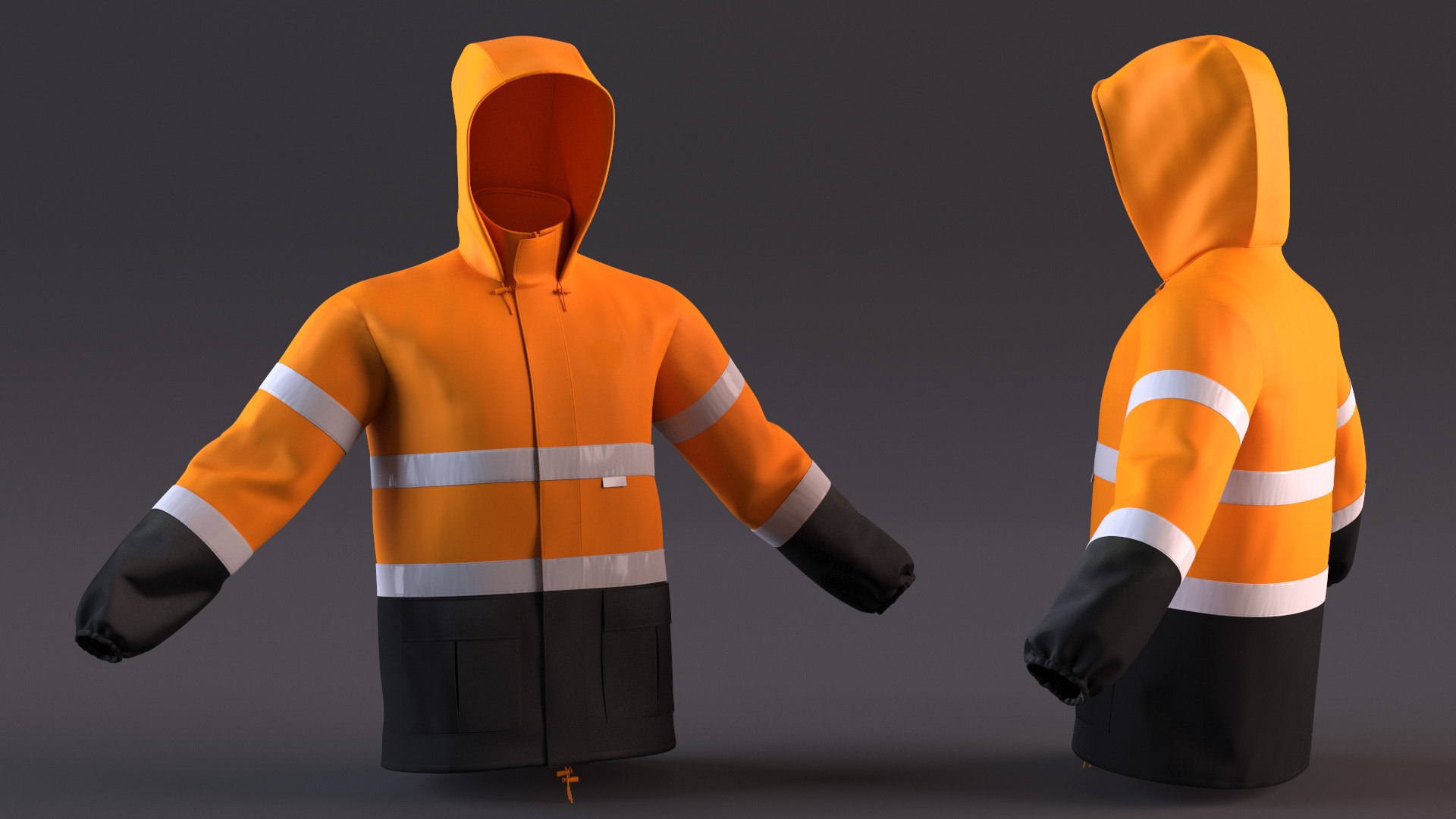 High Visibility Rain Jacket 3D Model - TurboSquid 2131658