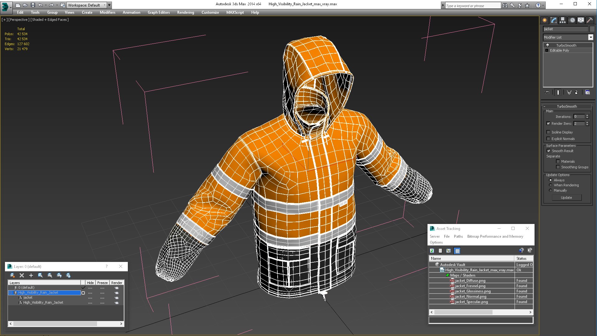 High Visibility Rain Jacket 3D Model - TurboSquid 2131658