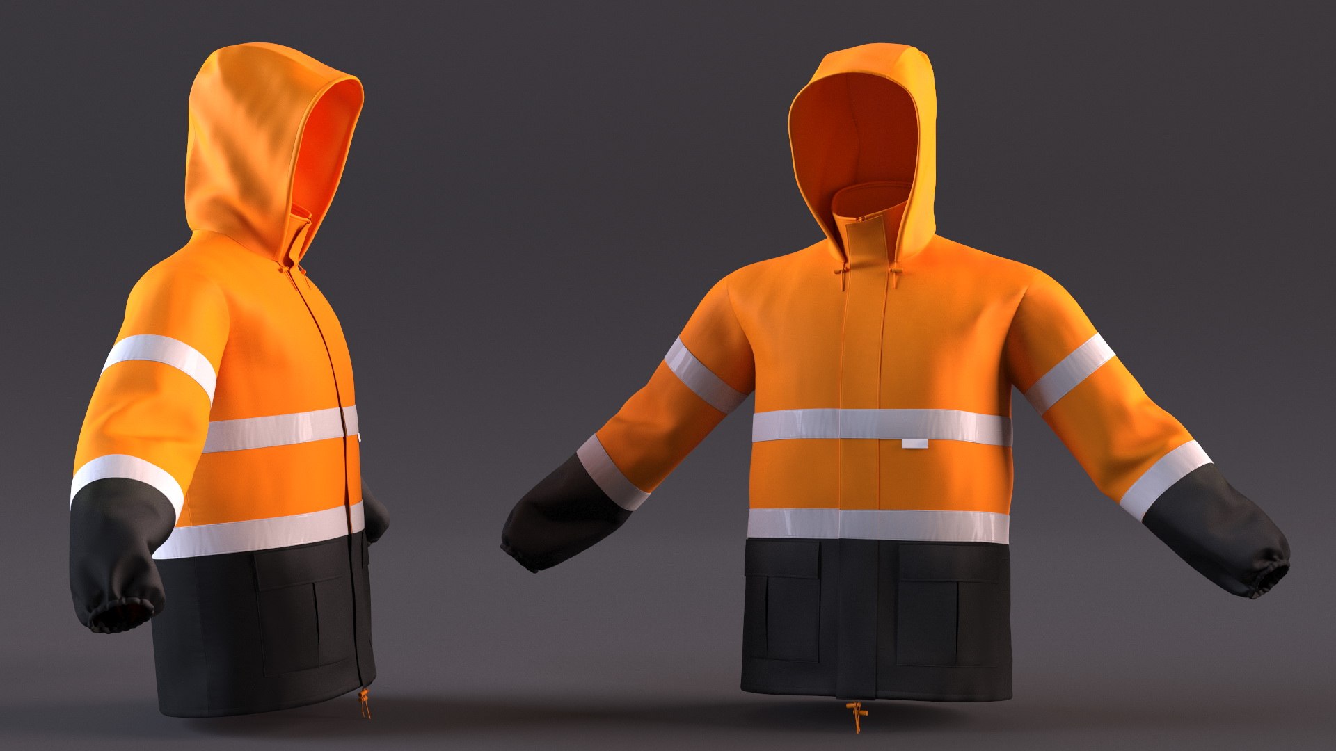 High Visibility Rain Jacket 3D Model - TurboSquid 2131658