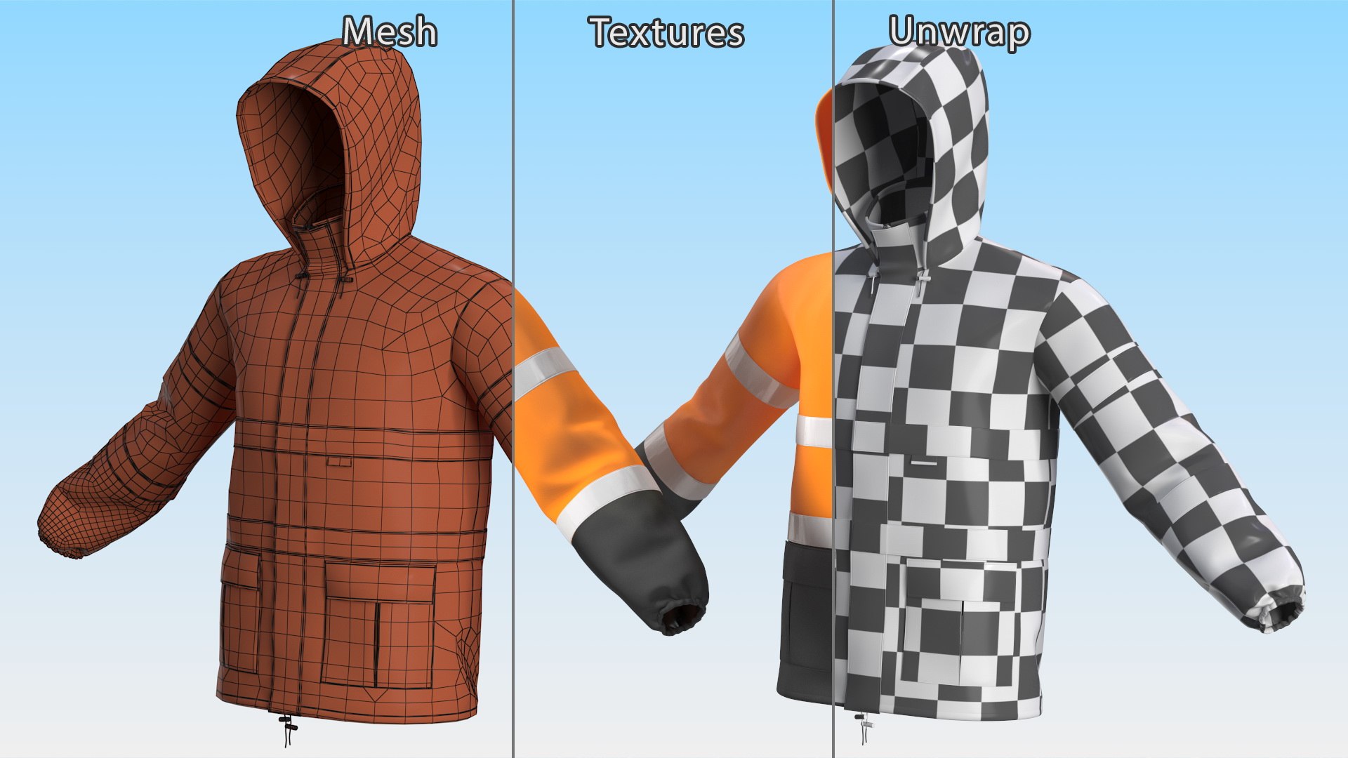 High Visibility Rain Jacket 3D Model - TurboSquid 2131658