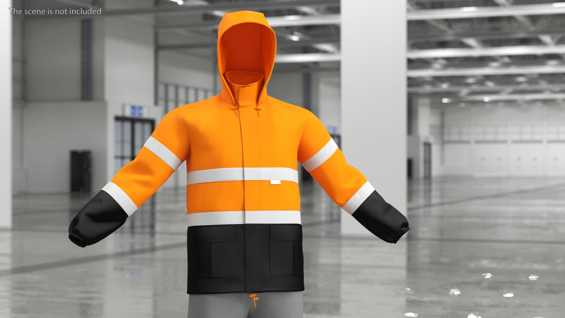 High Visibility Rain Jacket 3D Model - TurboSquid 2131658