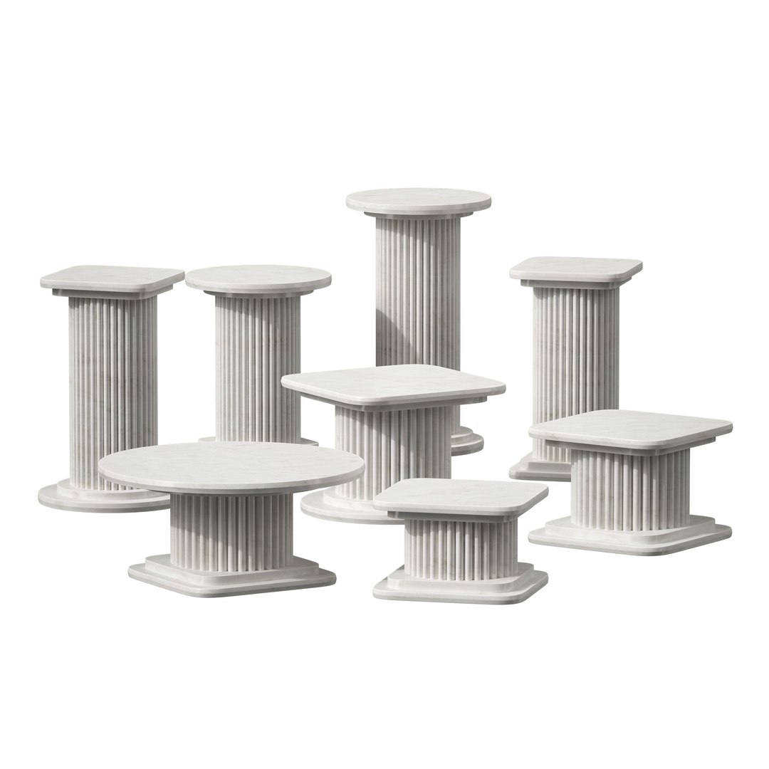 3D Marble table stand Greek column set - TurboSquid 2174131