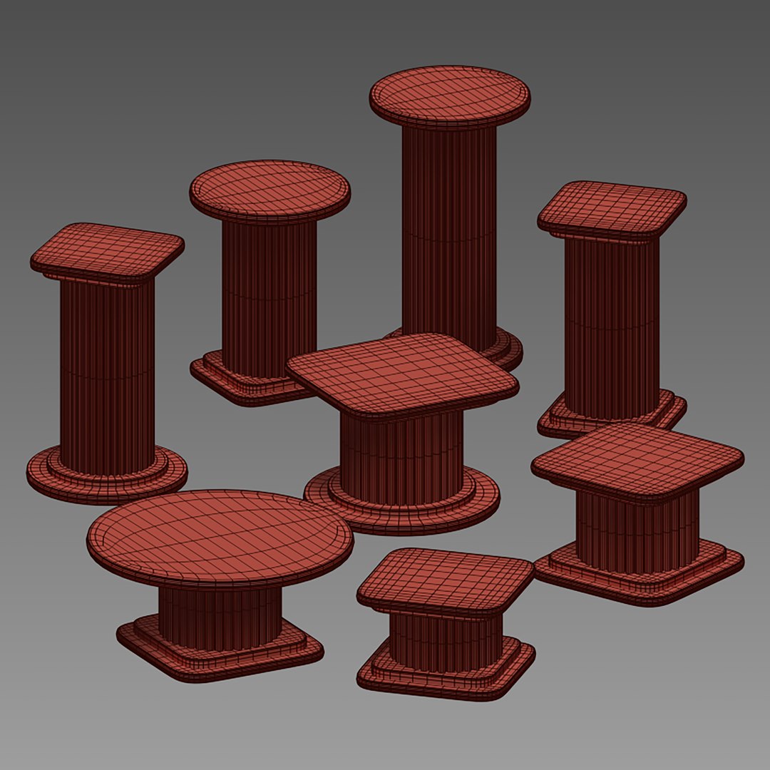 3D Marble table stand Greek column set - TurboSquid 2174131