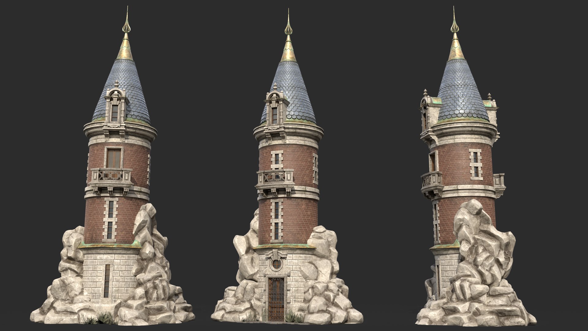 3D Tower Palace - TurboSquid 2256549