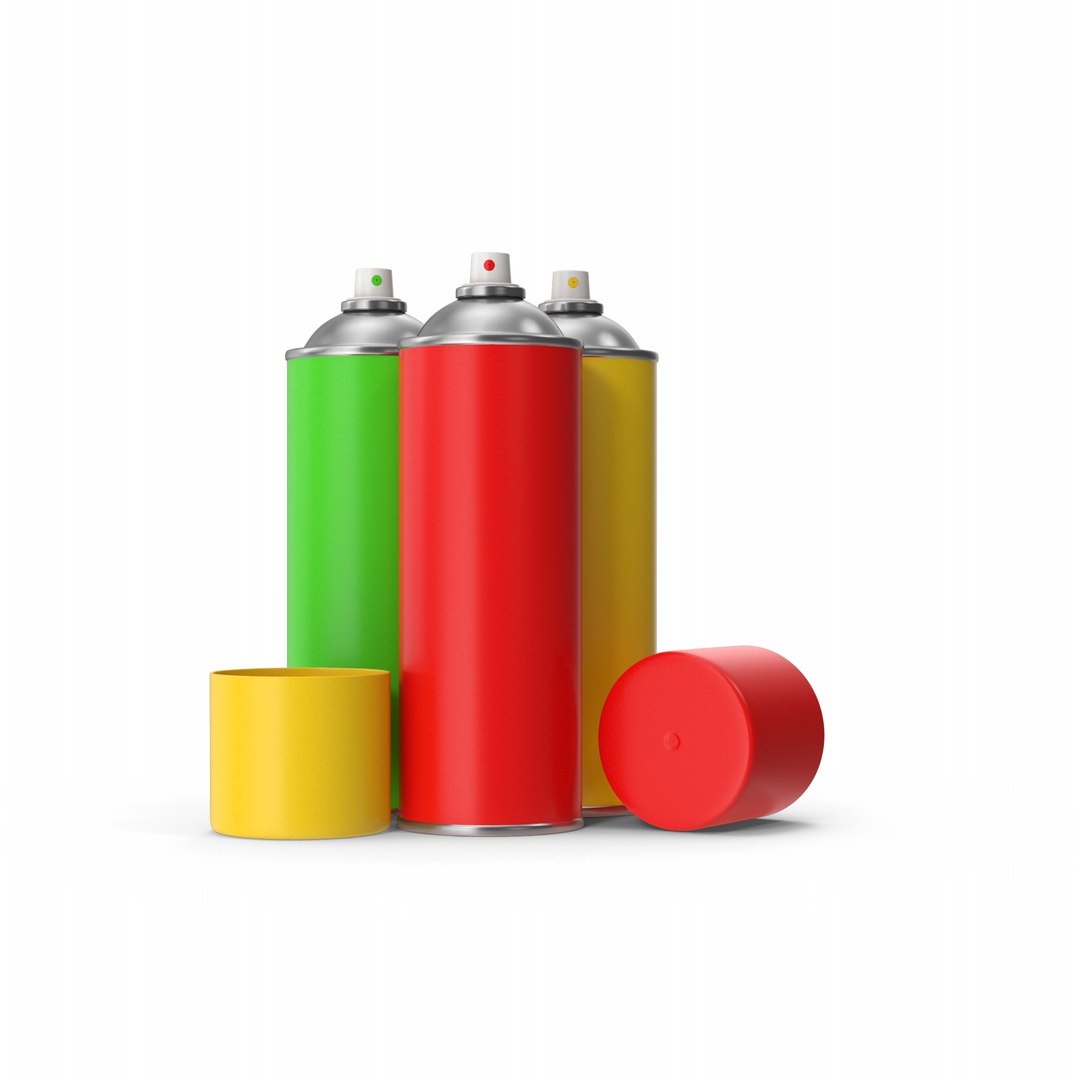 Colored Paint Spray Cans 3D Model - TurboSquid 2249439