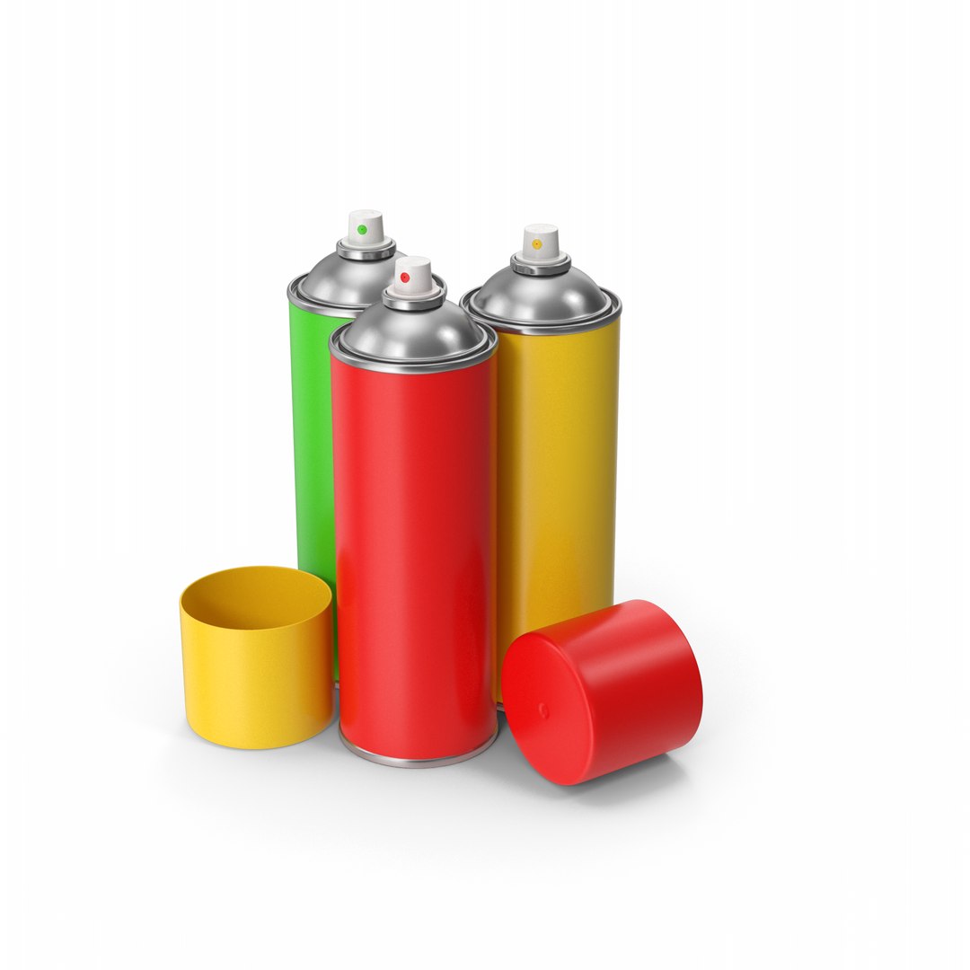 Colored Paint Spray Cans 3D Model - TurboSquid 2249439