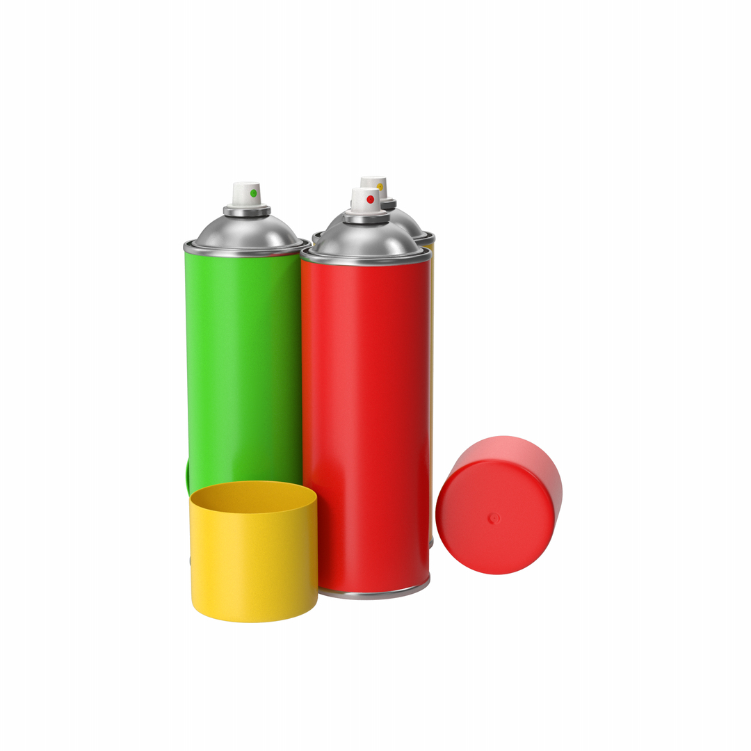 Colored Paint Spray Cans 3D Model - TurboSquid 2249439