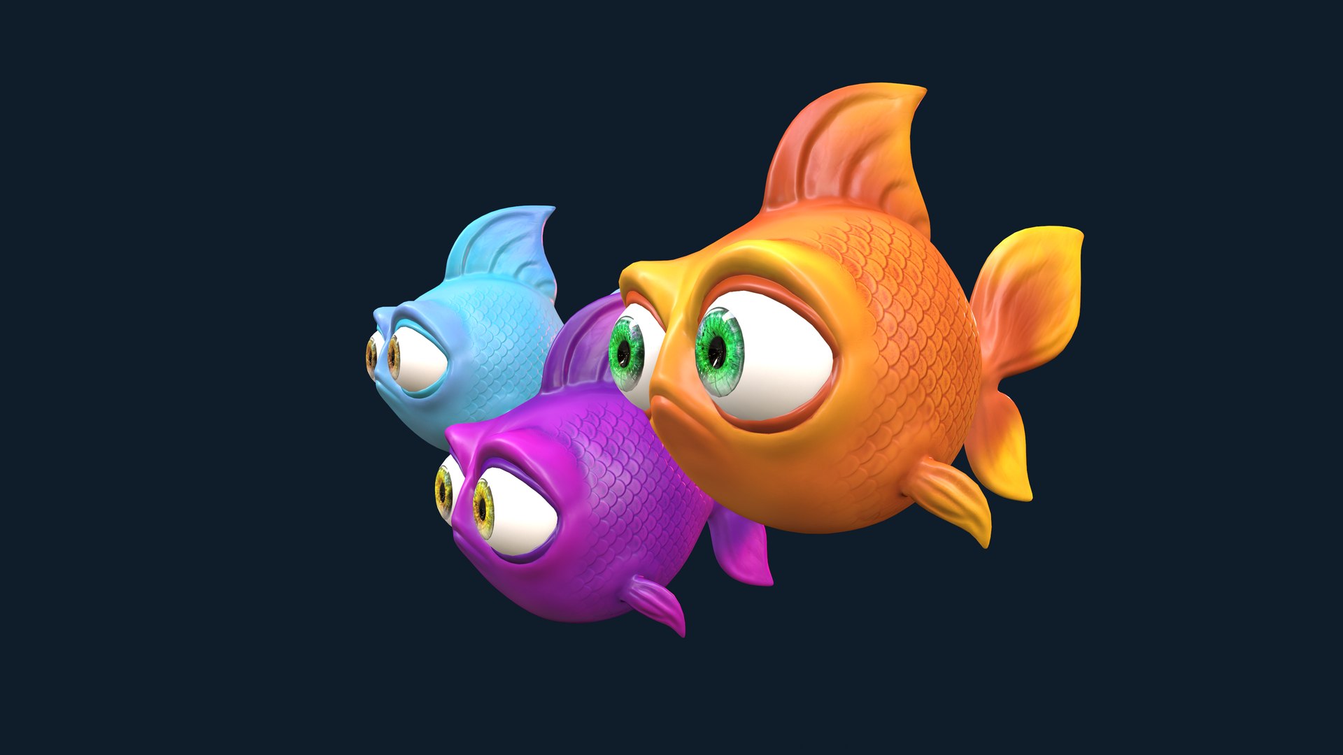 Cartoon Fish With Rig On Maya 3D Model - TurboSquid 1975205