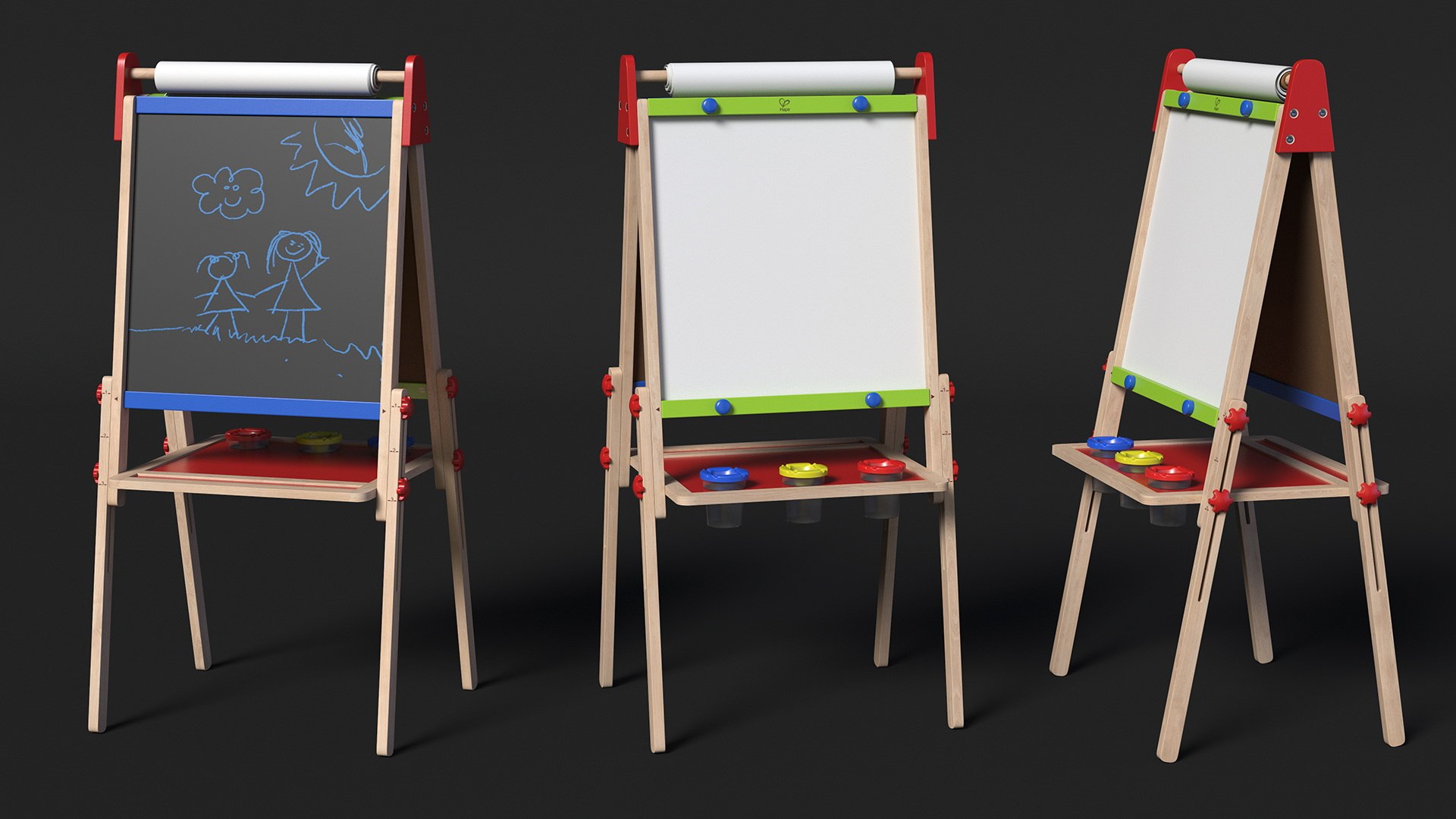 Kids Easel With Paper Roll 3D - TurboSquid 2164139