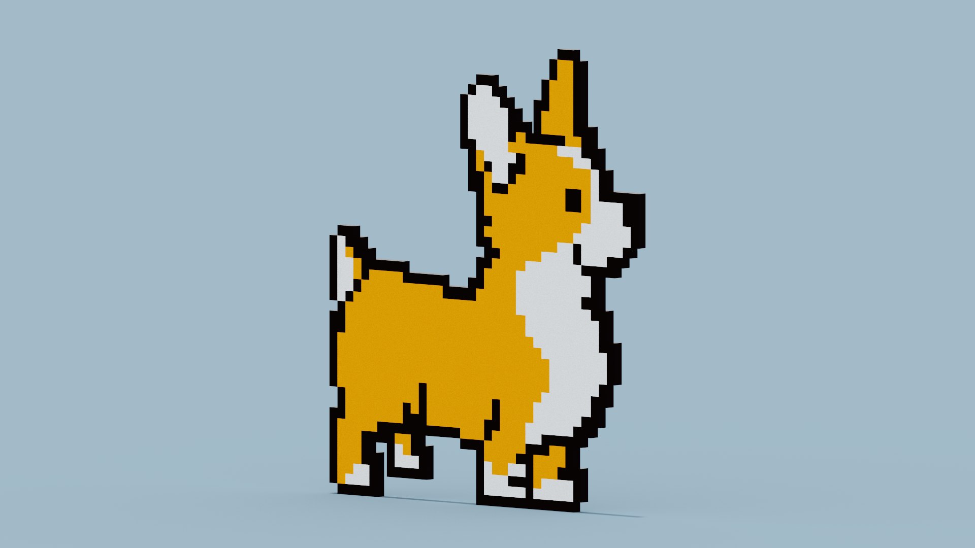 Pixel Corgi Symbol 3D Model - TurboSquid 1900013