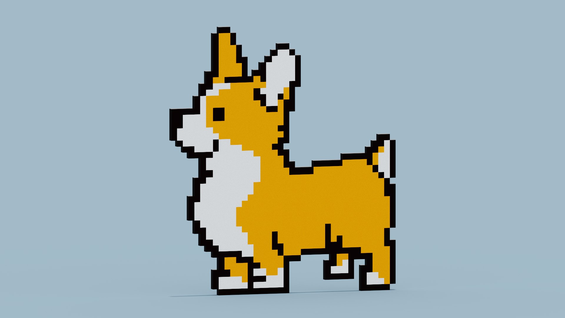 Pixel Corgi Symbol 3D Model - TurboSquid 1900013
