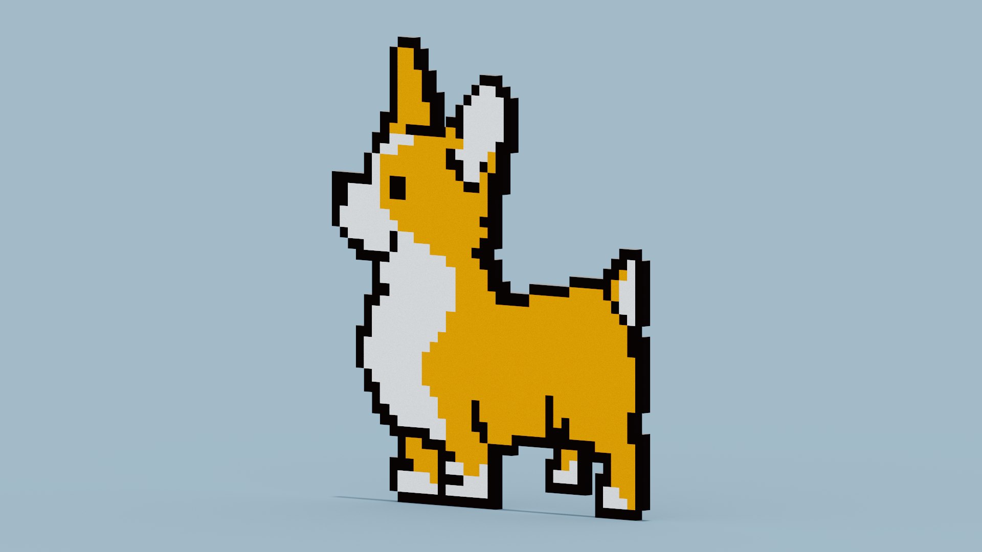 Pixel Corgi Symbol 3D Model - TurboSquid 1900013