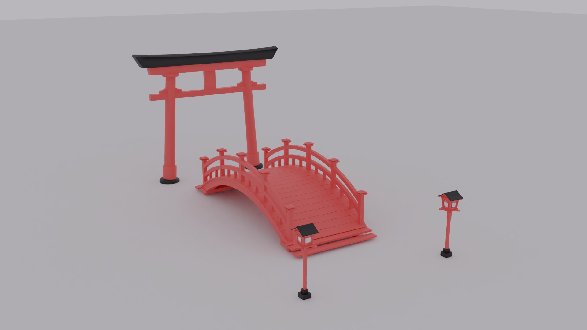 3D Bridge Street Lamp Torii Model - TurboSquid 1697025