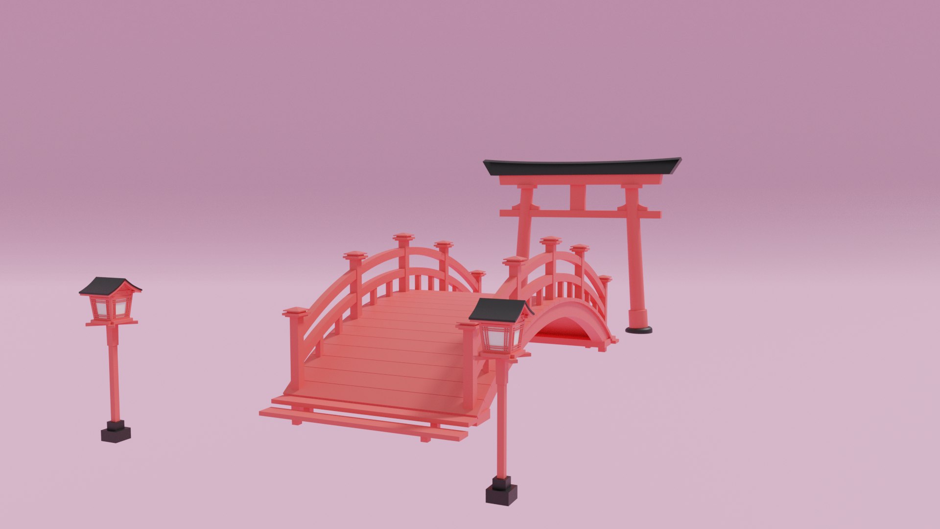 3D Bridge Street Lamp Torii Model - TurboSquid 1697025