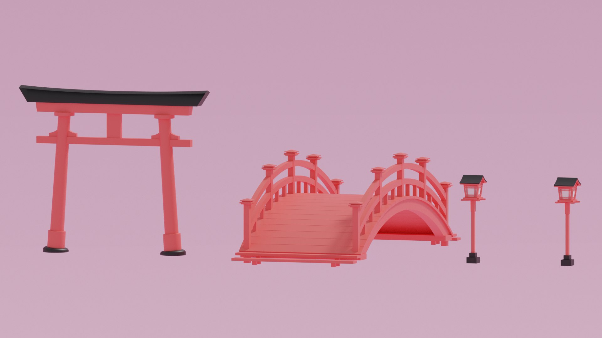 3D Bridge Street Lamp Torii Model - TurboSquid 1697025