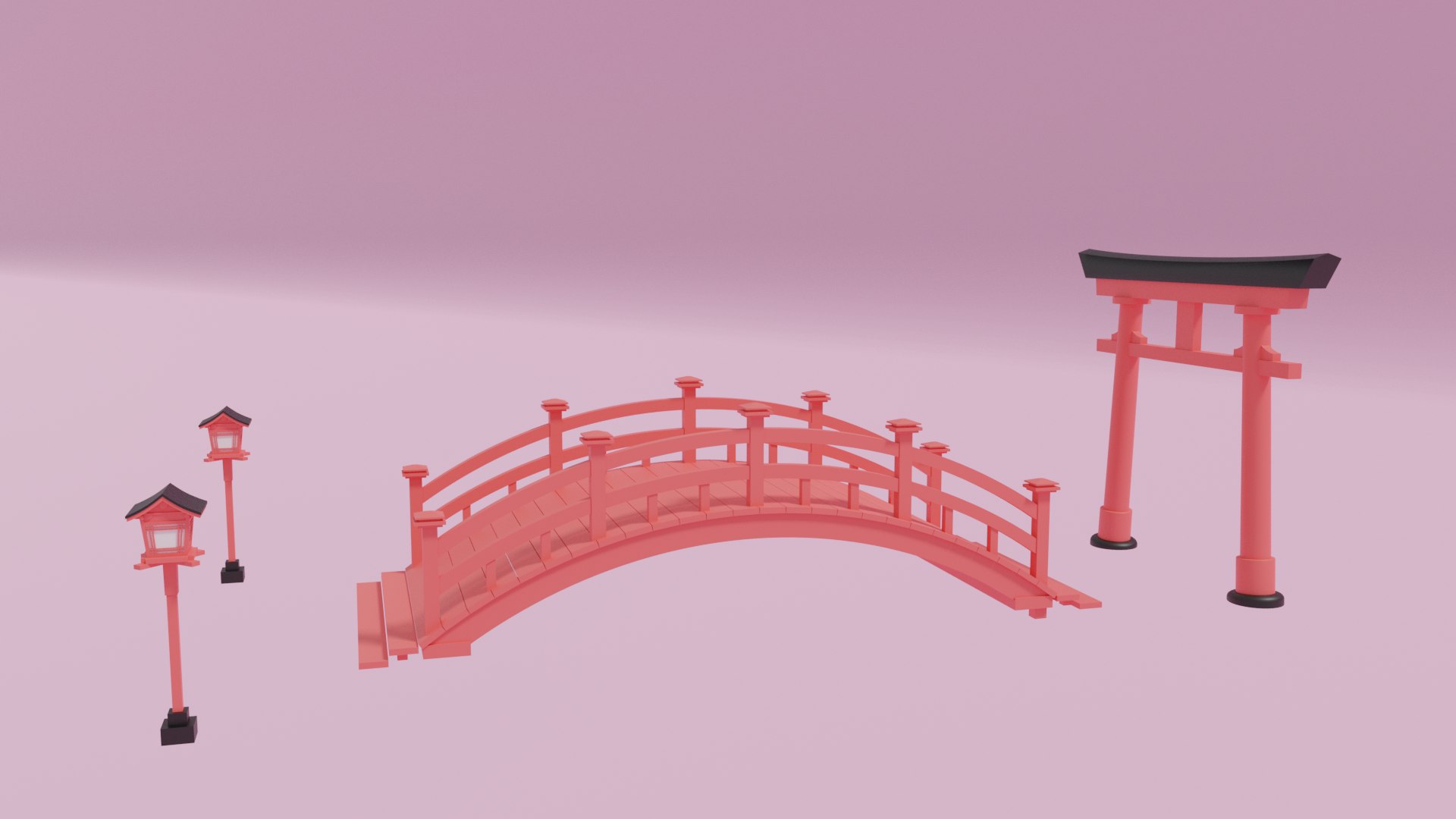 3D Bridge Street Lamp Torii Model - TurboSquid 1697025