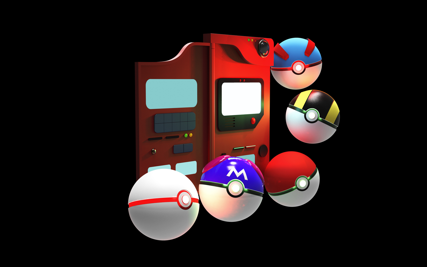 Pokedex pokeball ball 3D - TurboSquid 1678611