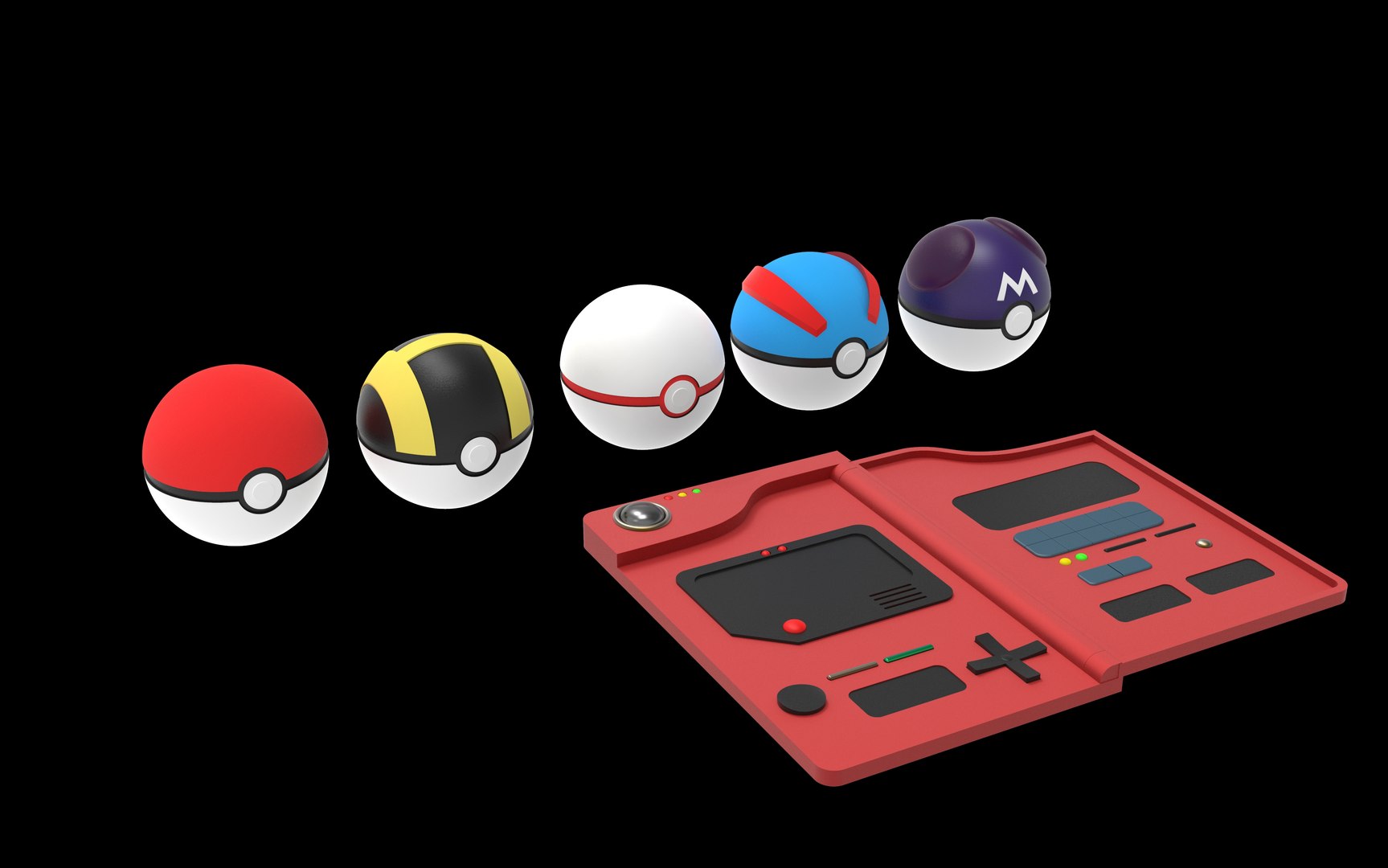 Pokedex Pokeball Ball 3D - TurboSquid 1678611