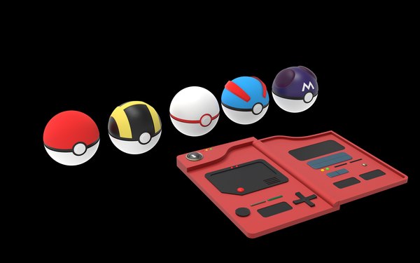 Pokedex pokeball ball 3D - TurboSquid 1678611