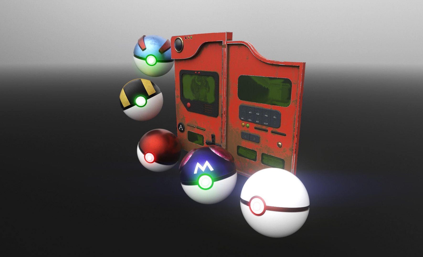 Pokedex Pokeball Ball 3D - TurboSquid 1678611