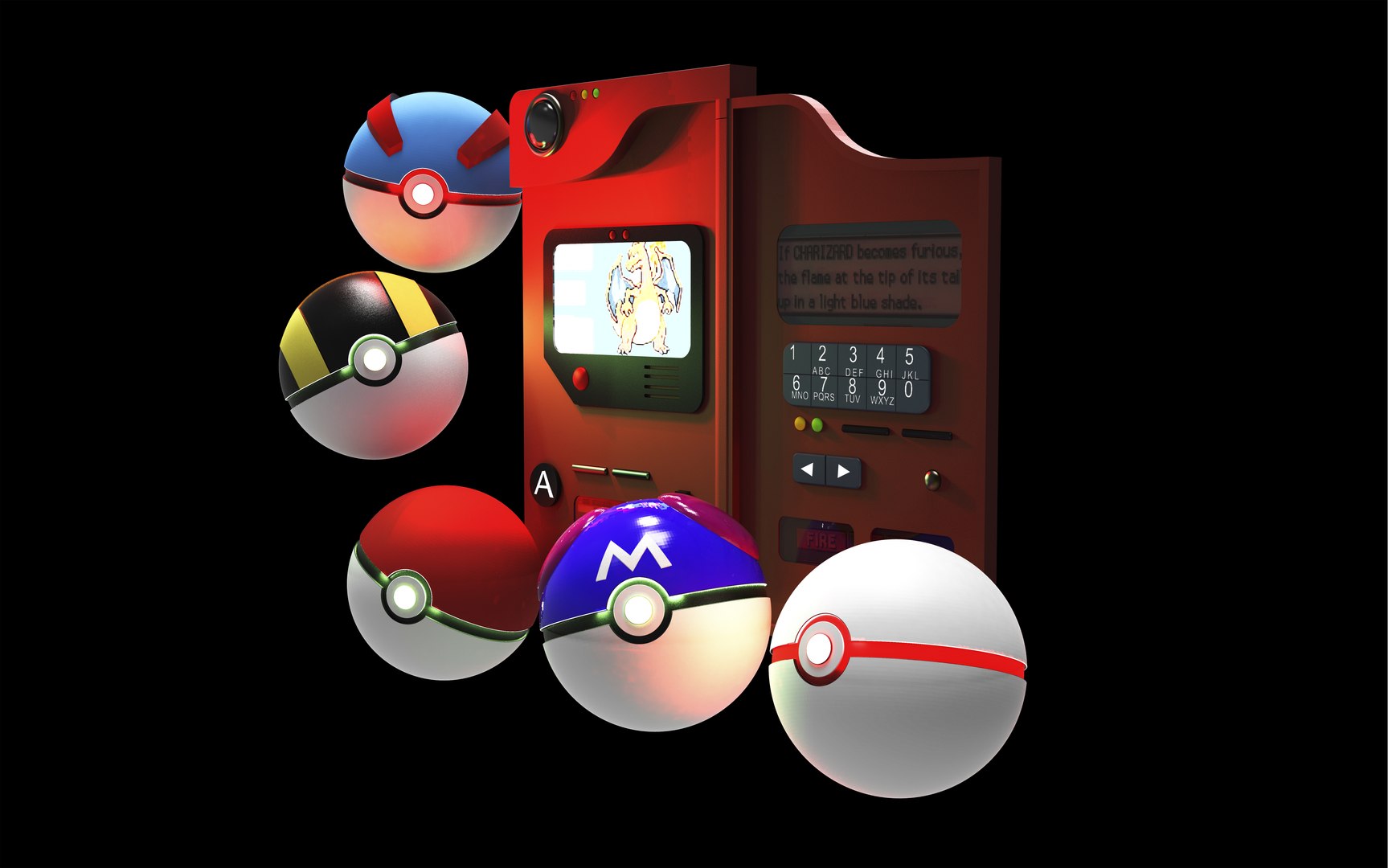 Pokedex Pokeball Ball 3D - TurboSquid 1678611