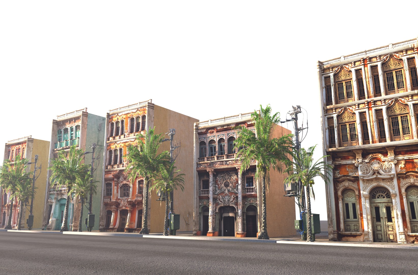 Hawana Cuban Town 3D Model - TurboSquid 2082972