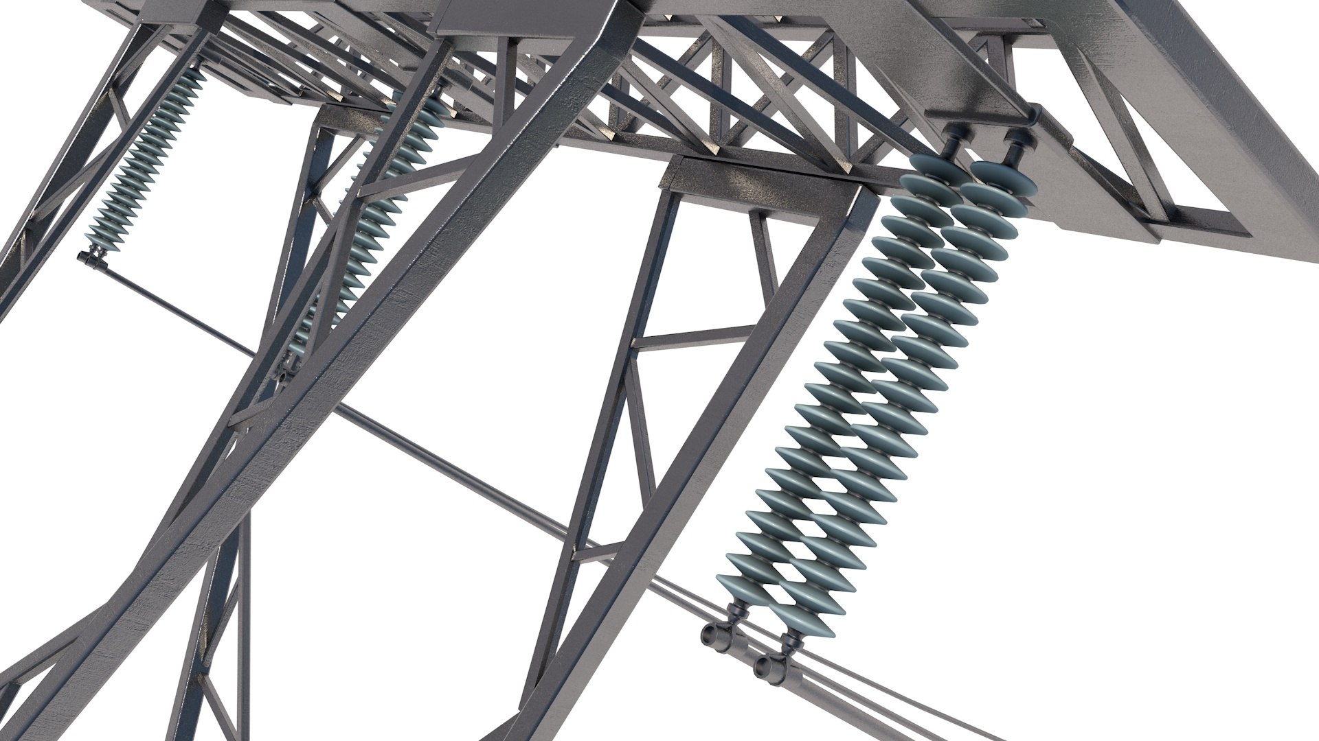 3D Model Power Lines Pylons - TurboSquid 1895923