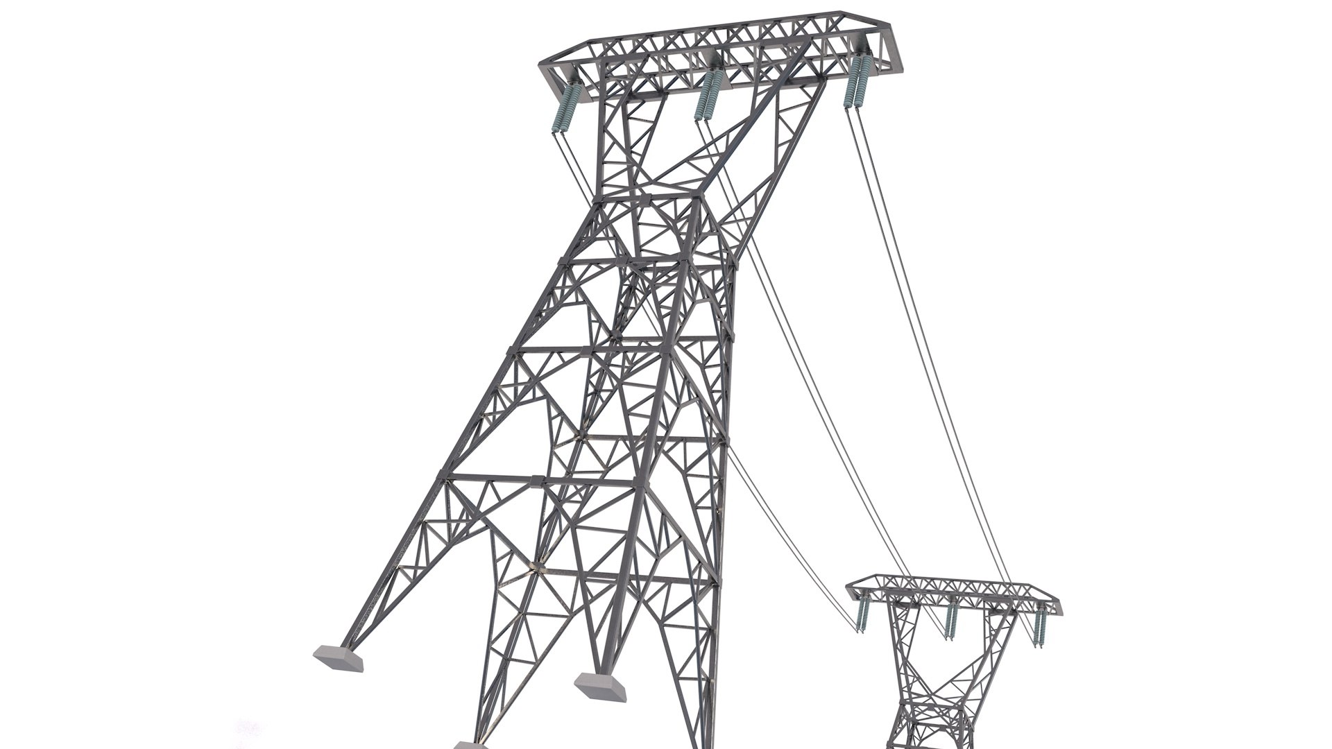 3D Model Power Lines Pylons - TurboSquid 1895923