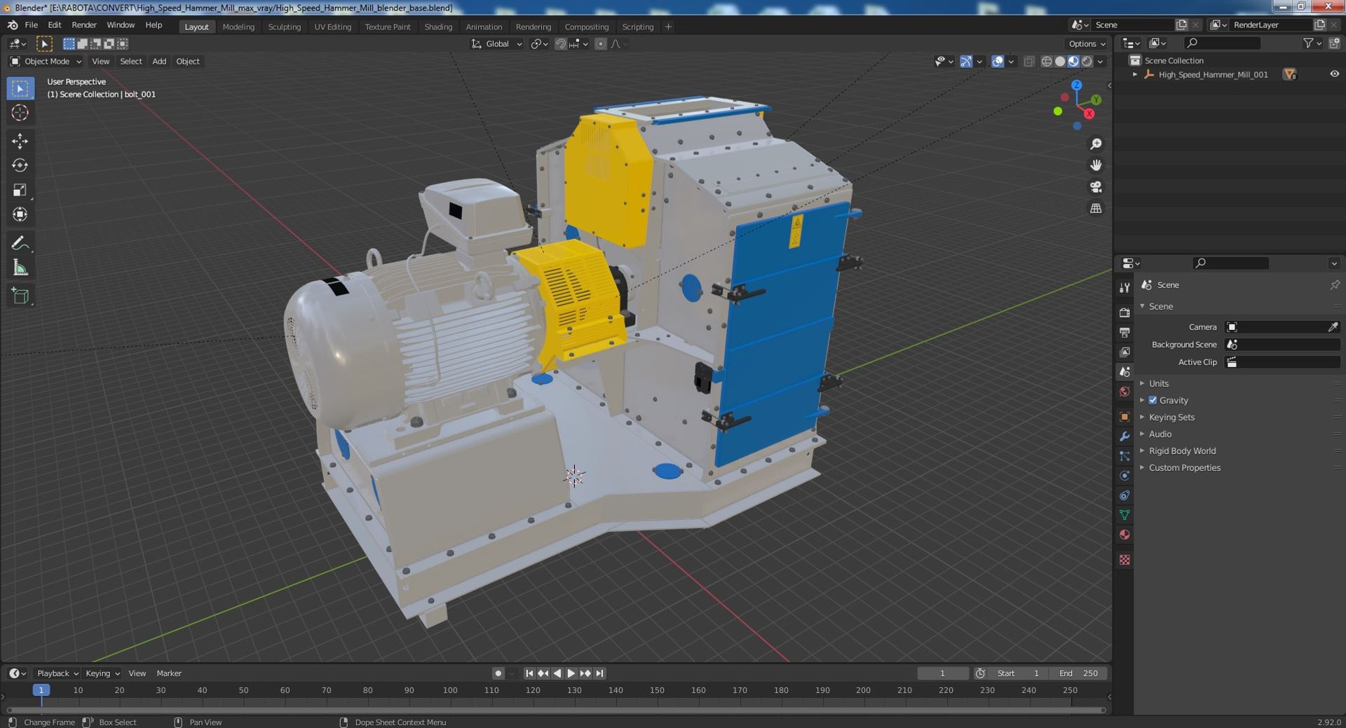 3D model High Speed Hammer Mill - TurboSquid 1985983