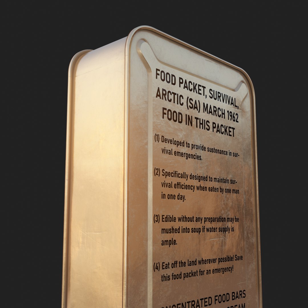 3D US MRE 1962 Food Packet PBR - TurboSquid 1883658