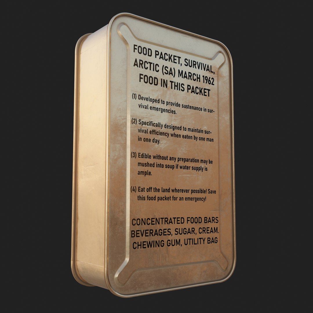 3D US MRE 1962 Food Packet PBR - TurboSquid 1883658