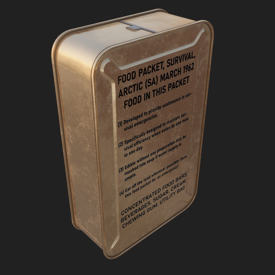 3D US MRE 1962 Food Packet PBR - TurboSquid 1883658