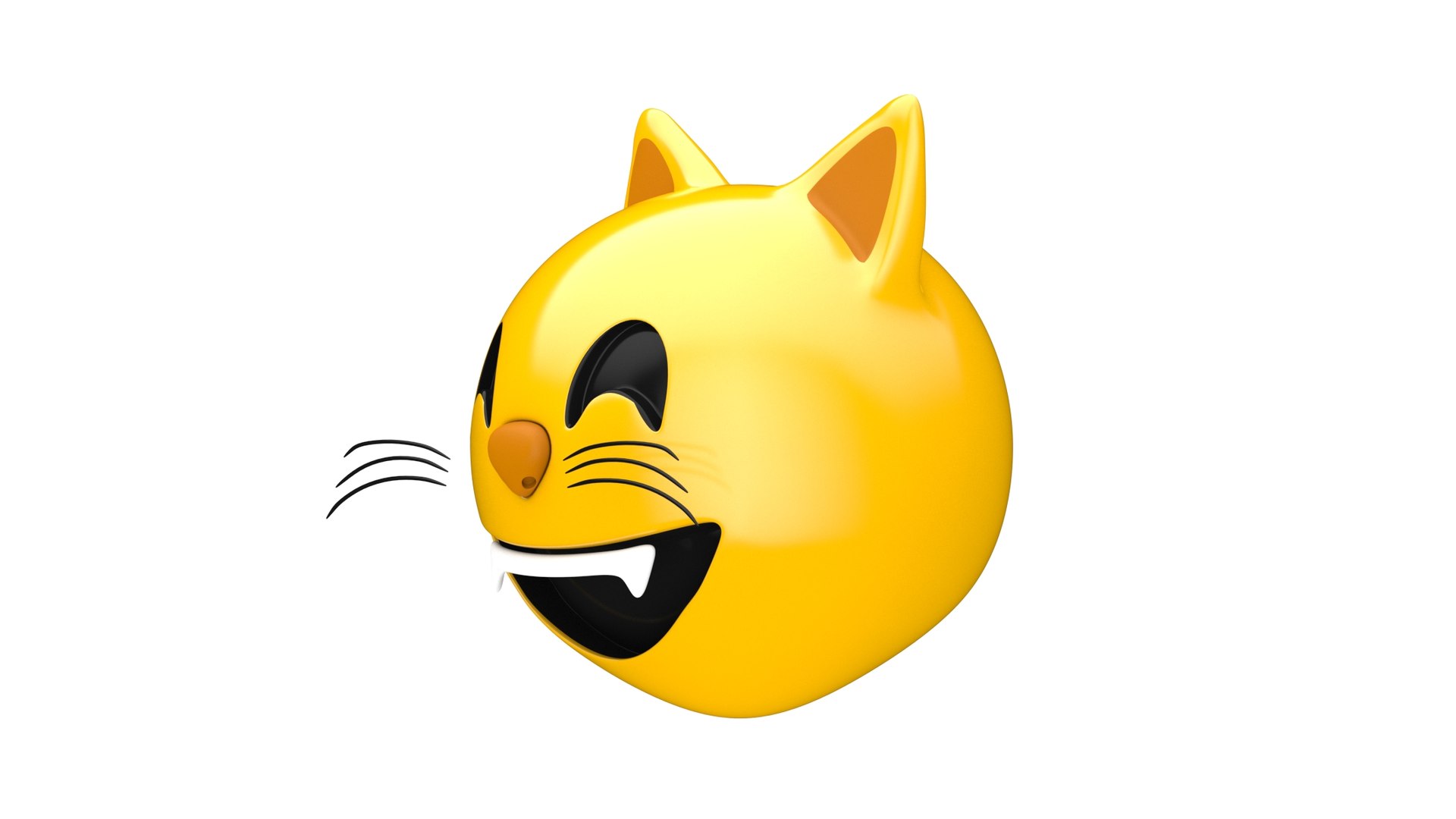 3D Apple Grinning Cat With Smiling Eyes - TurboSquid 1872135