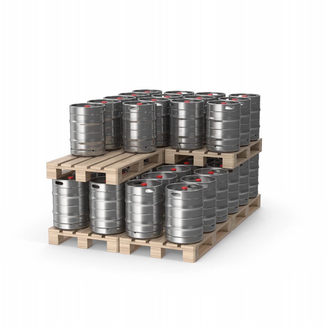 3D Wooden Pallets Of Beer Kegs - TurboSquid 1985037