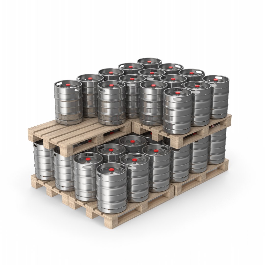 3D Wooden Pallets Of Beer Kegs - TurboSquid 1985037