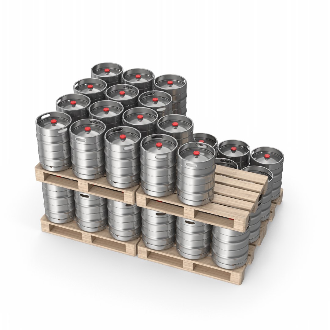 3D Wooden Pallets Of Beer Kegs - TurboSquid 1985037