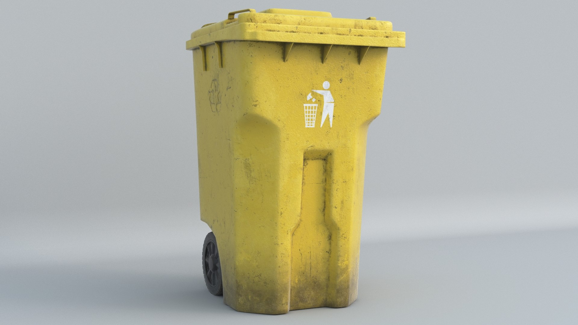 Recycle Bin Yellow HD Model - TurboSquid 1763950