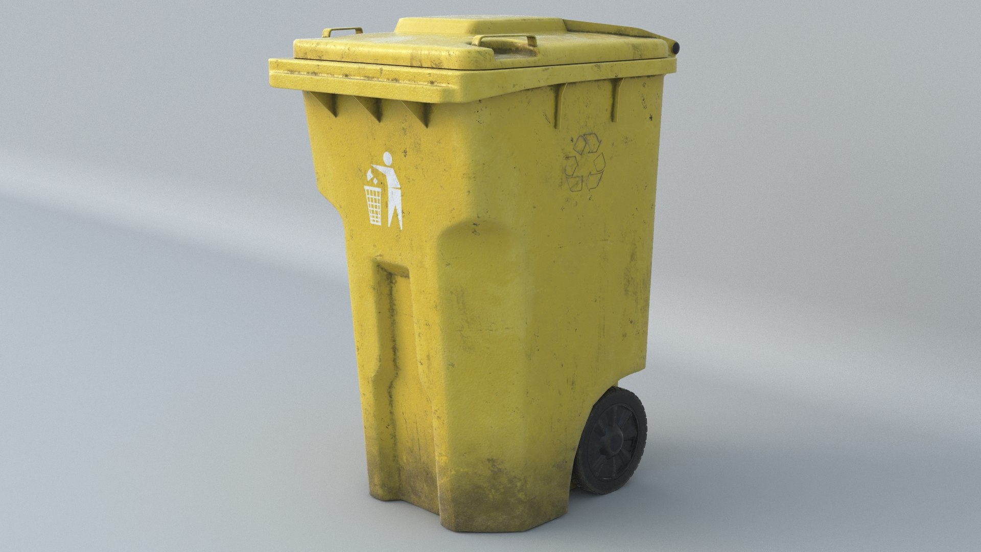 Recycle Bin Yellow HD Model - TurboSquid 1763950