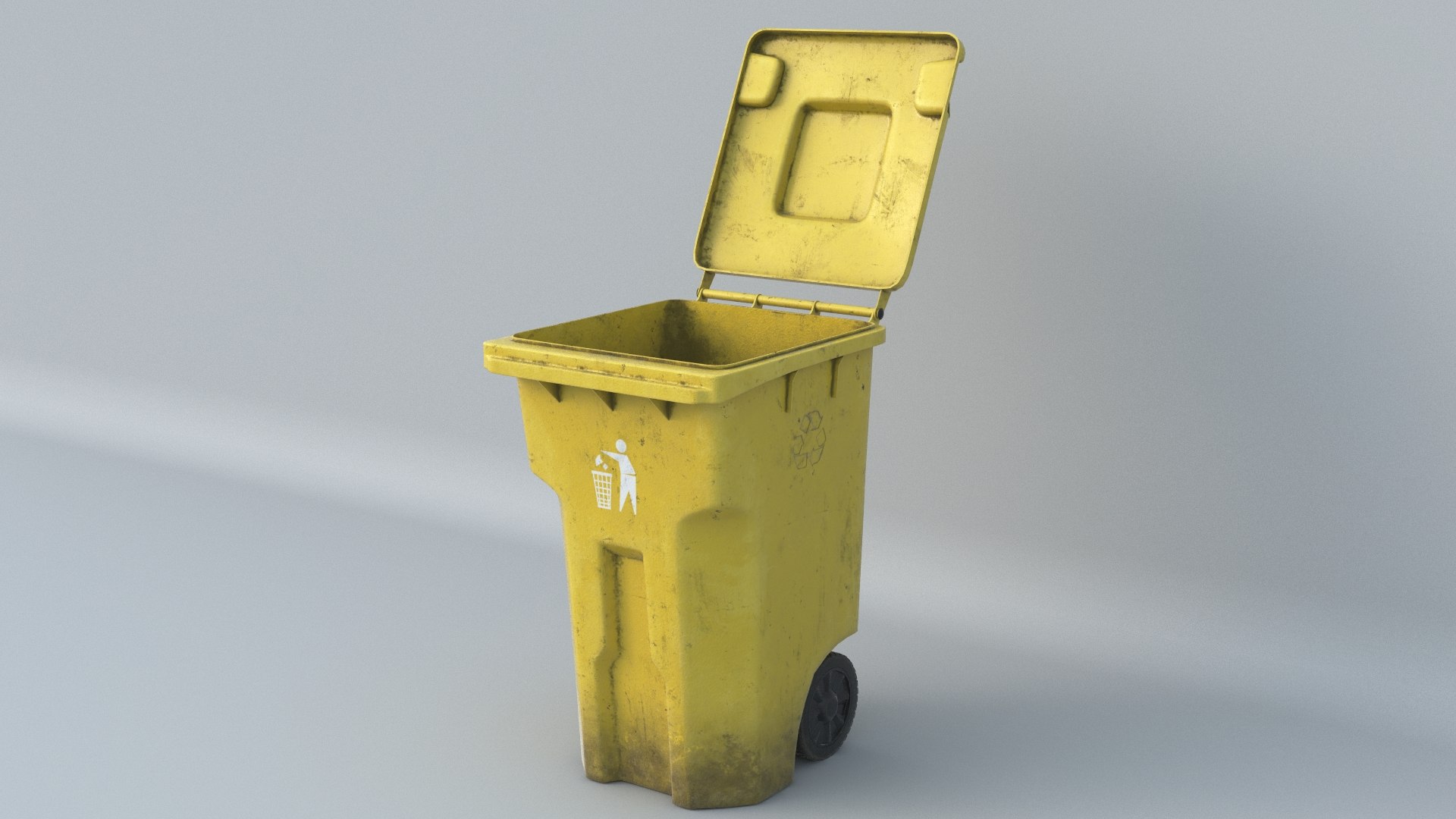 Recycle Bin Yellow HD Model - TurboSquid 1763950