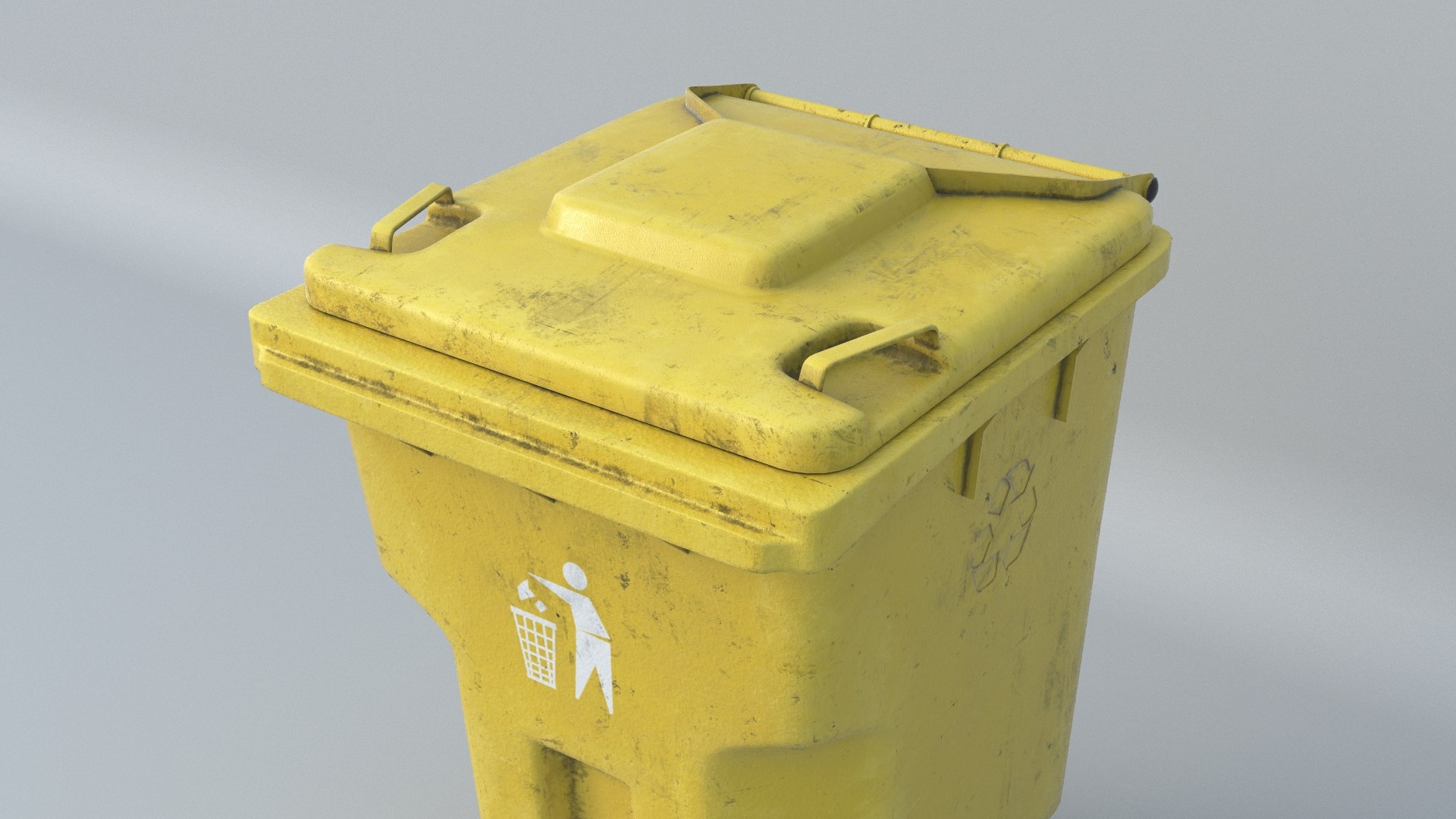 Recycle Bin Yellow HD Model - TurboSquid 1763950