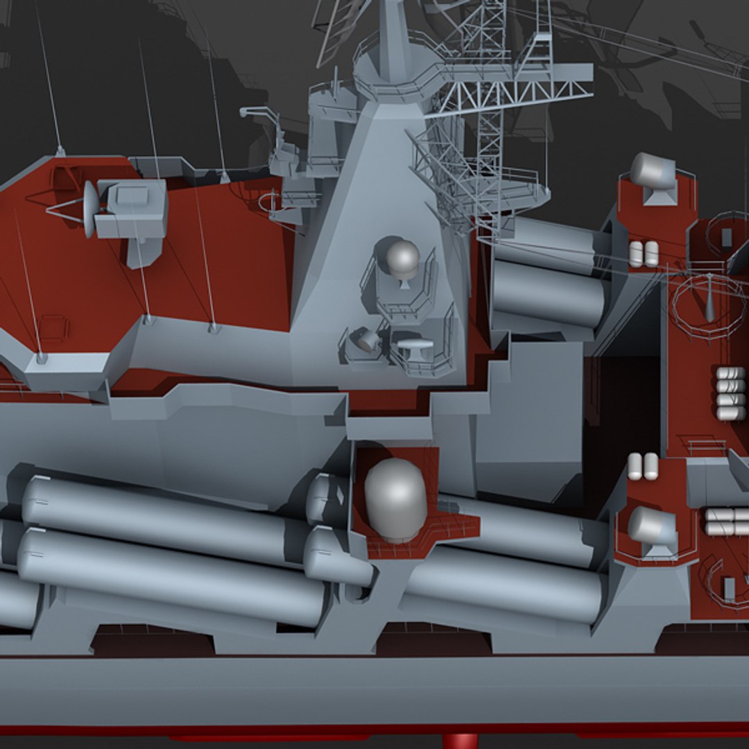 Slava Class Cruiser 3d 3ds