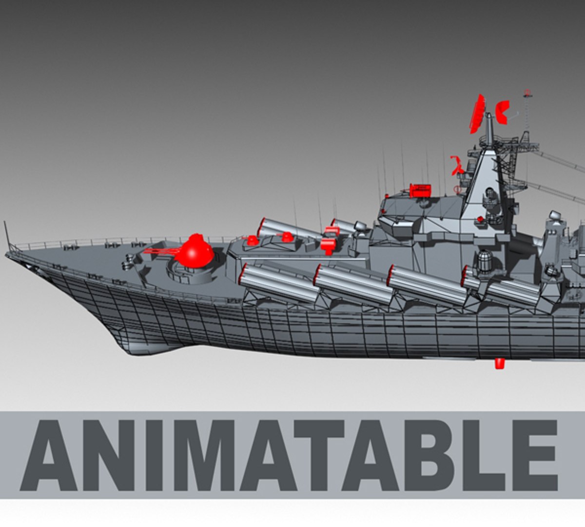 Slava Class Cruiser 3d 3ds