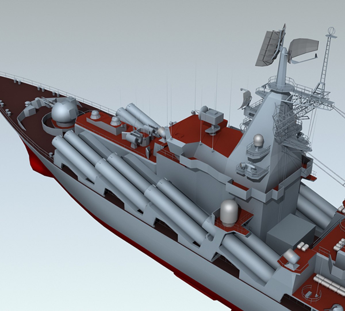 Slava Class Cruiser 3d 3ds