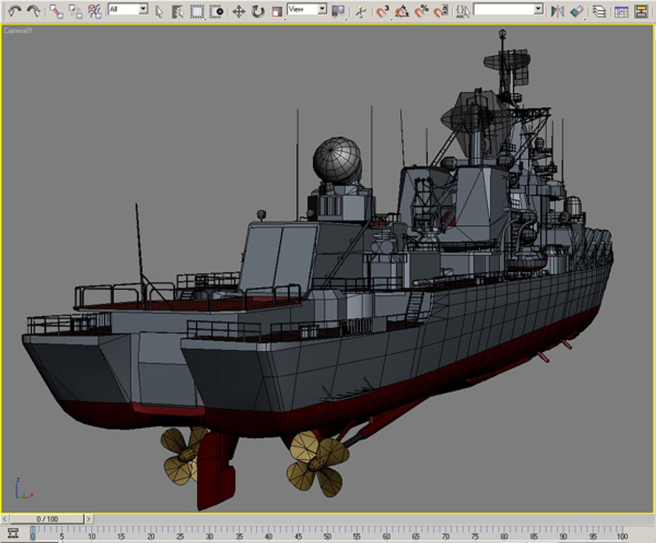 Slava Class Cruiser 3d 3ds